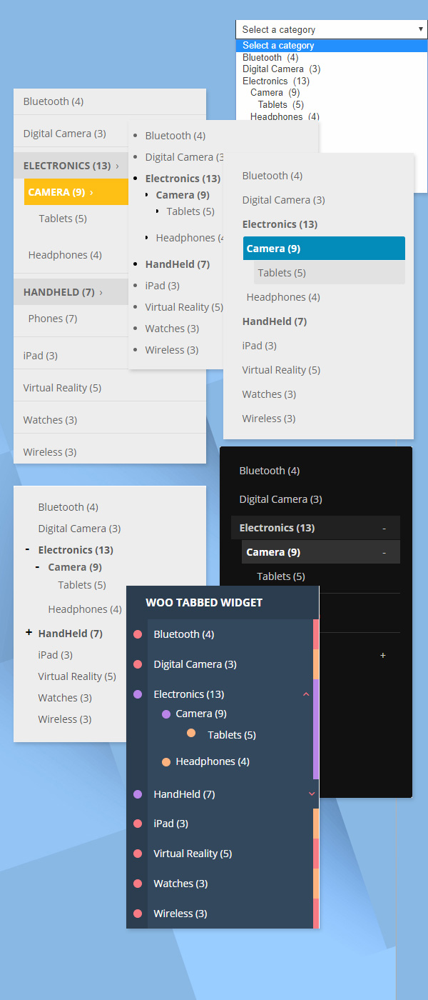 Category Widget | WooTabbed Category Wise Products Pro